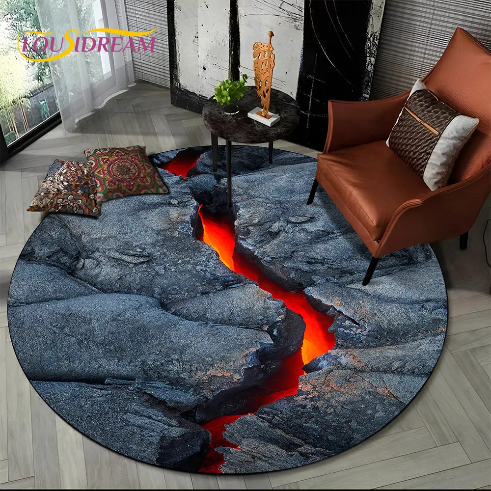 3D-Volcano-Lava-Magma-Area-Rug-Round-Carpet-Rug-for-Living-Room-Bedroom ...