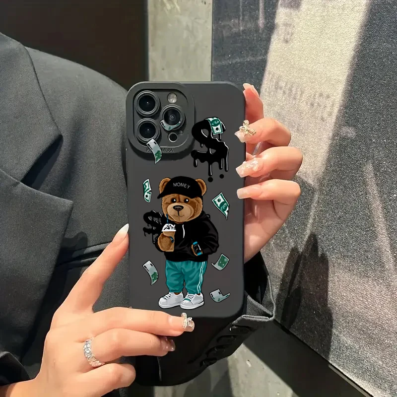 Bear Graphic Shockproof Silicone Phone Case for Redmi 12 (1)