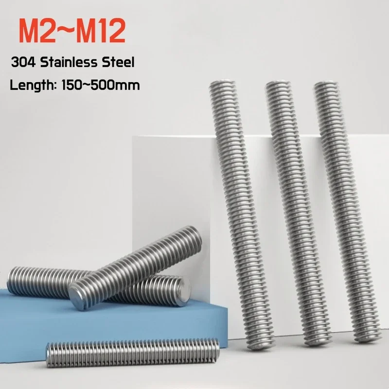 M2M2-5M3M4M5M6M8M10M12-304-Stainless-Steel-Full-Thread-Bar-Bolt-Wire ...
