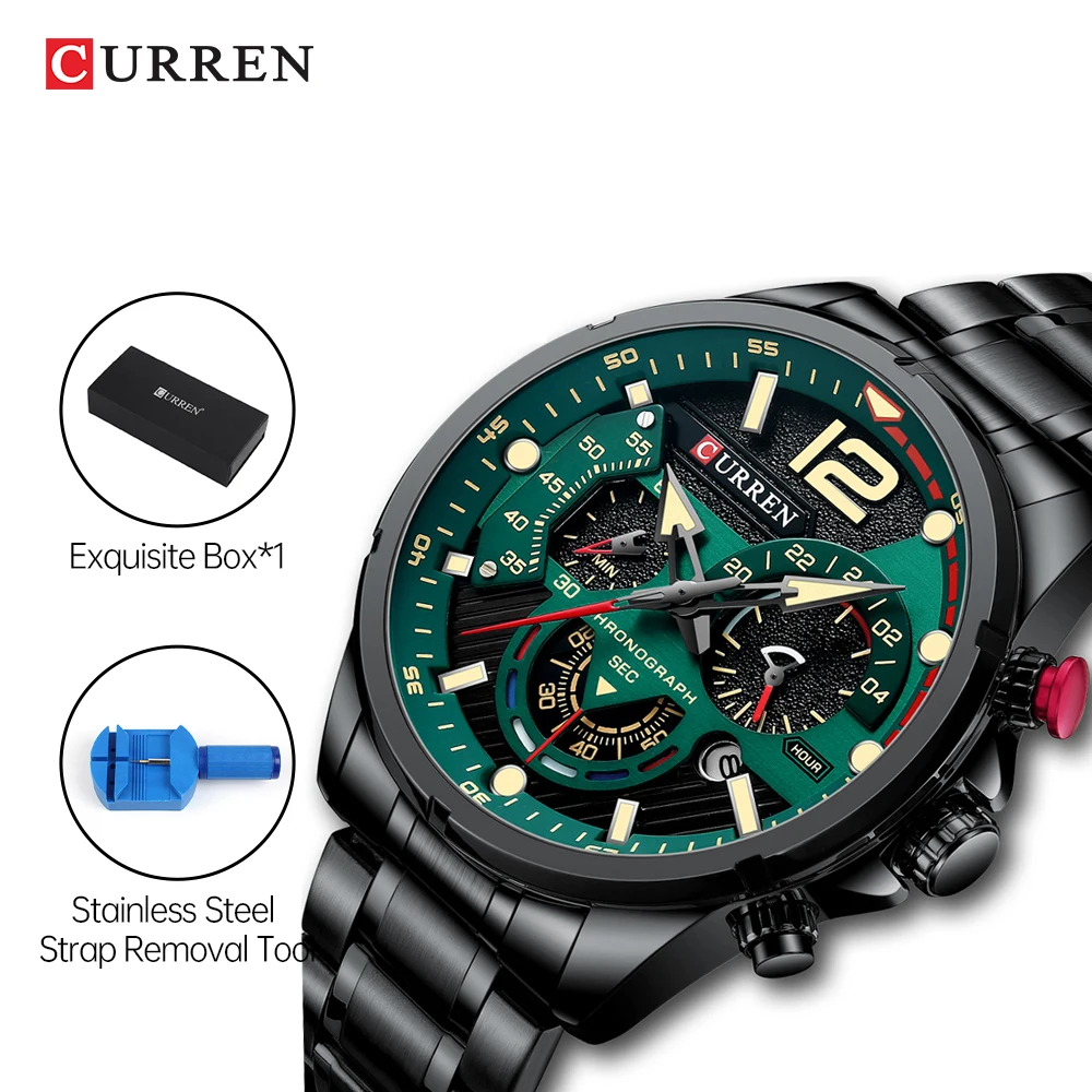 Curren 8395 Men's Watches Sport Quartz Chronograph Wristwatch Luxury ...