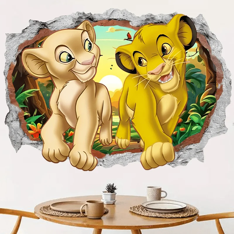 1pc The Lion King Simba & Nala Wall Sticker, self-adhesive decorative ...