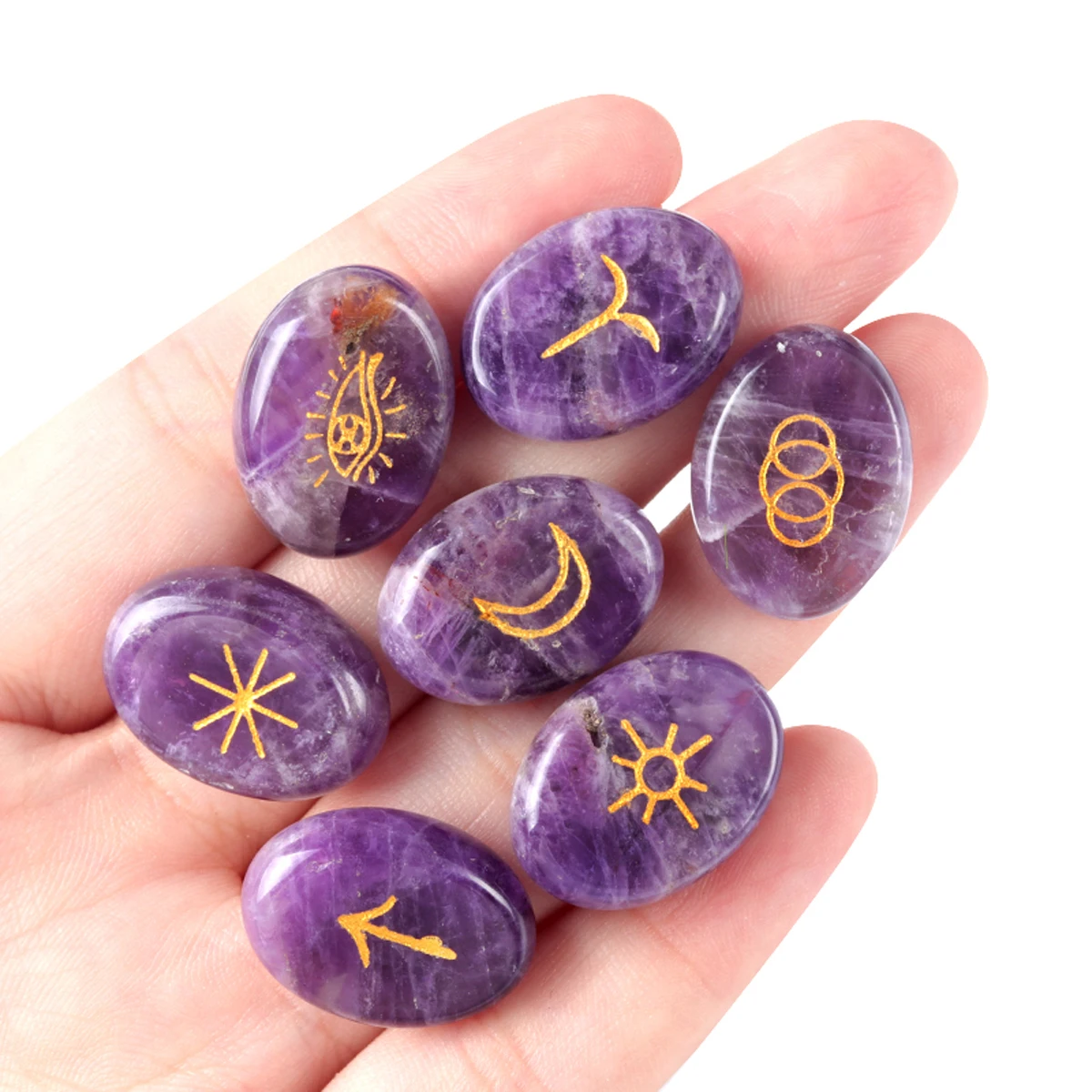 13Pcs-set-Witch-Rune-Natural-Stones-Set-Engraved-Oval-Crystal-Agate-for ...
