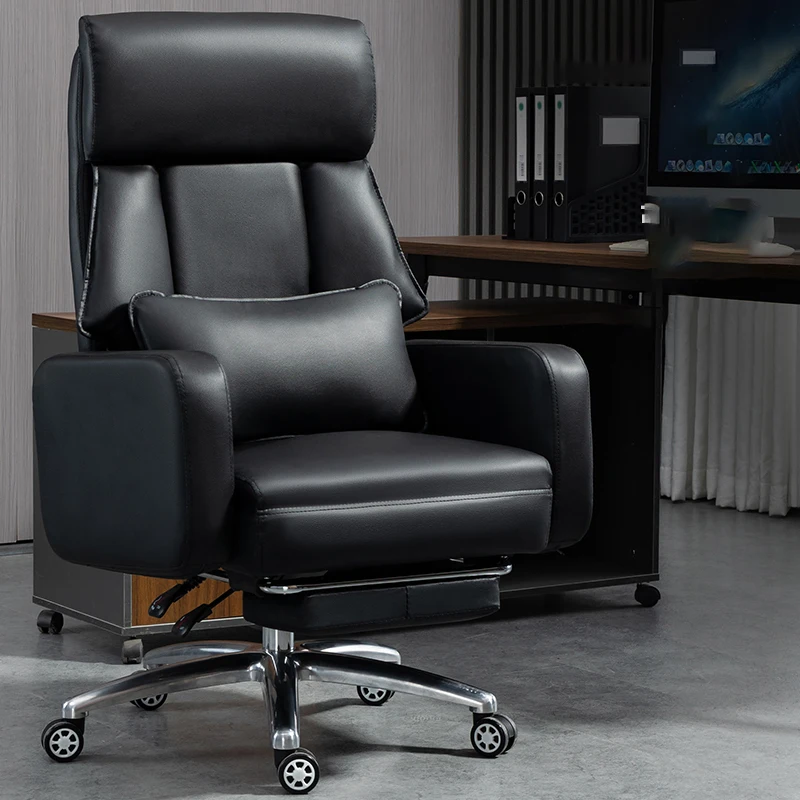 Leather-Study-Office-Chairs-Swivel-Comfortable-Design-Executive-Accent ...