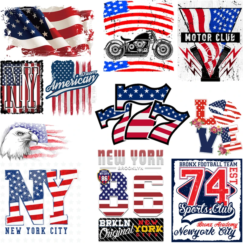 American-Flag-Patch-Motorcycle-Club-Biker-Patches-Heat-Transfer ...