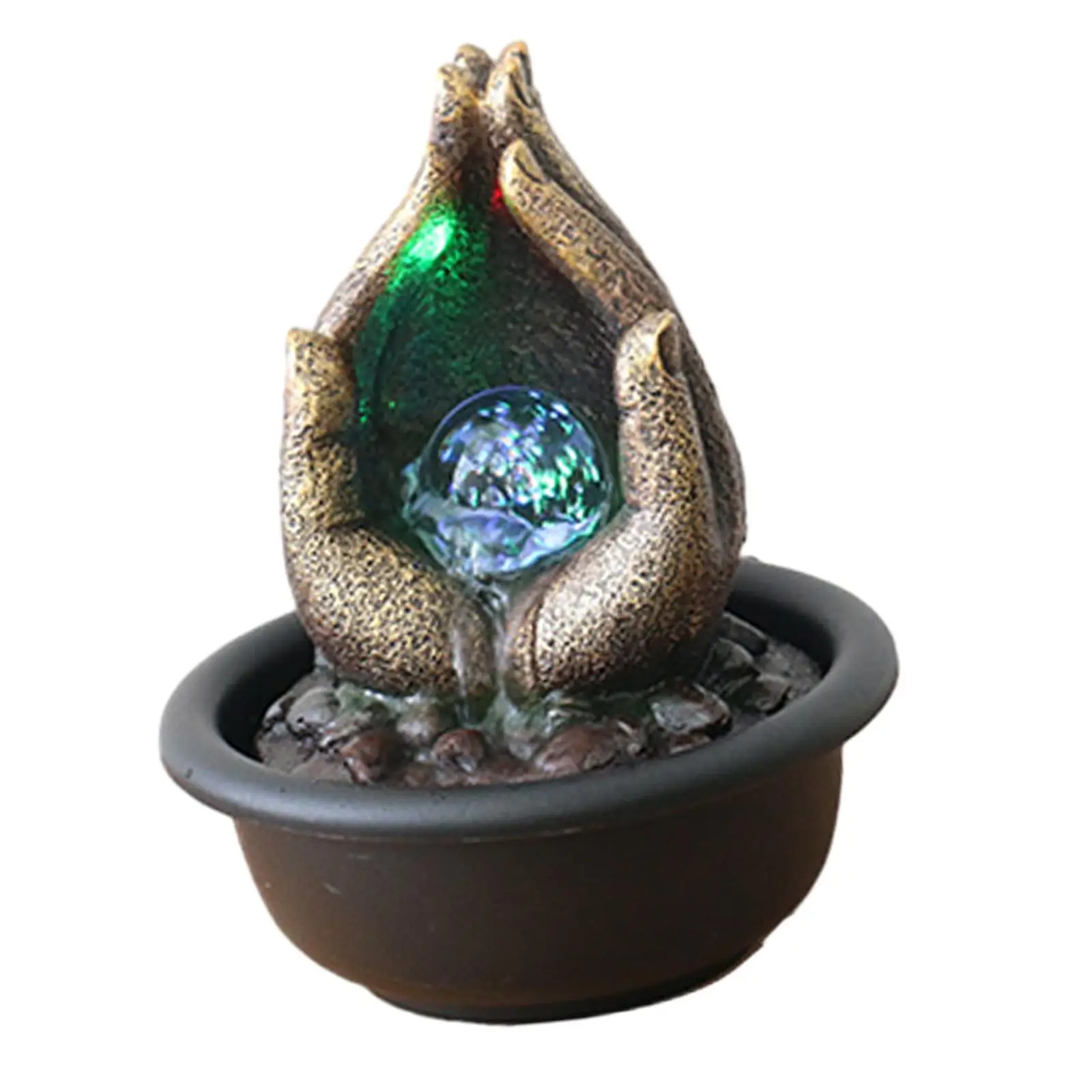 Resin Indoor Waterfall Water Fountain EU 220V Plug 6x7.8inch Stylish ...
