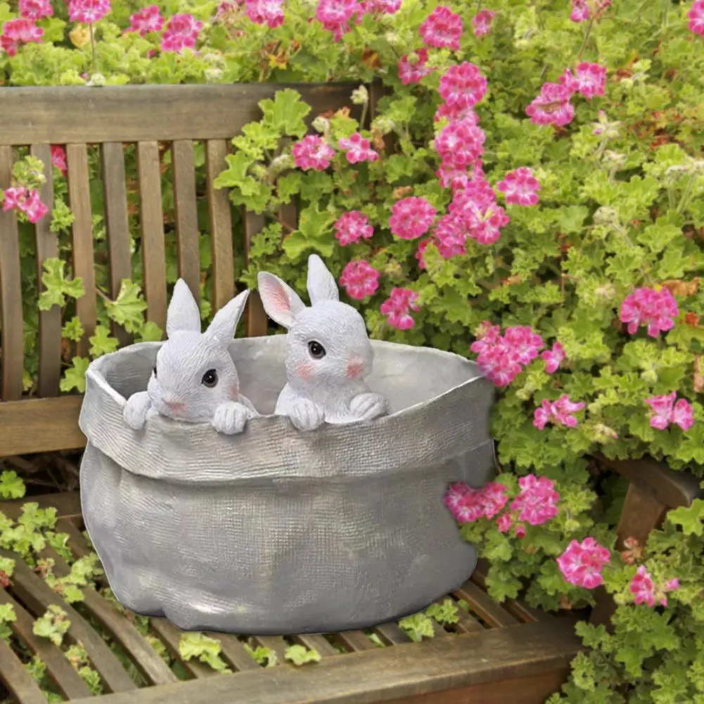 Rabbit Potted Ornament | Garden Rabbits | Rabbit Pot | Garden Pot ...