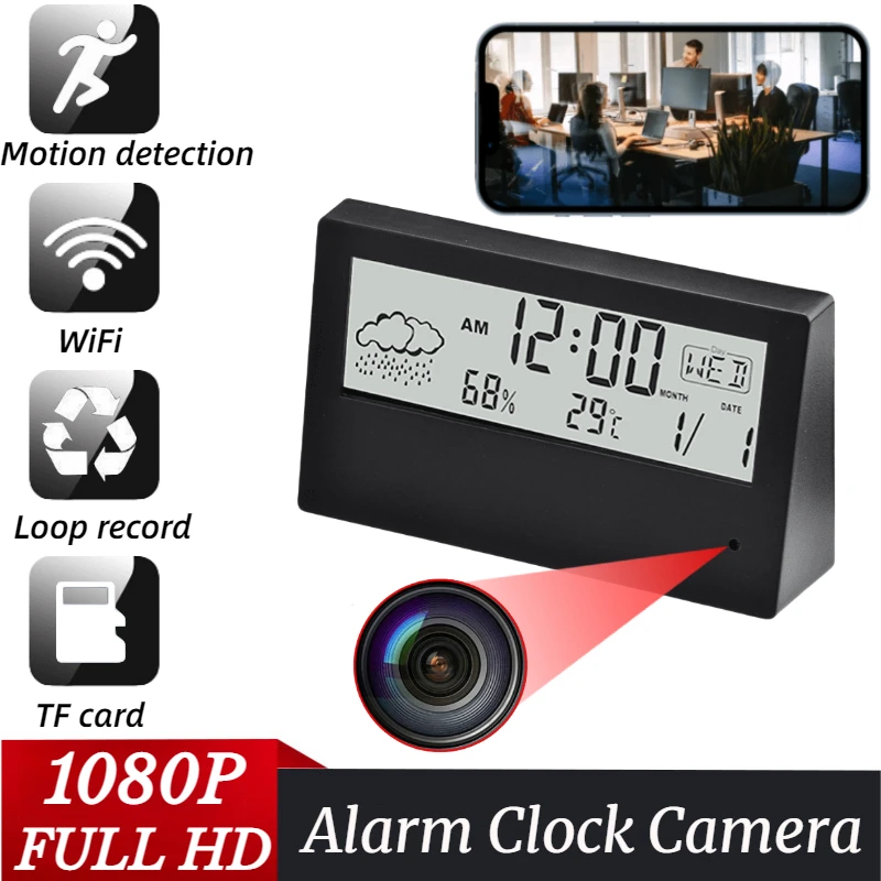 1080P-HD-Mini-Camera-WiFi-Alarm-Clock-Camera-Home-Security-Monitoring ...