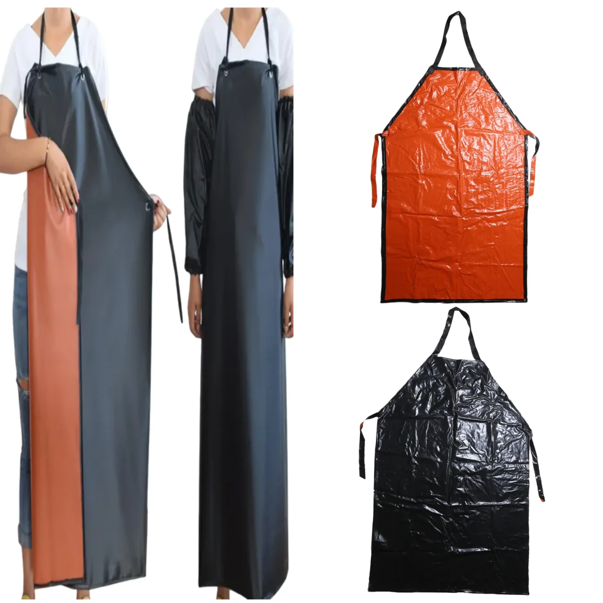 Double-Layers-Thickened-Apron-Kitchen-Waterproof-Vinyl-Apron-Chemical ...