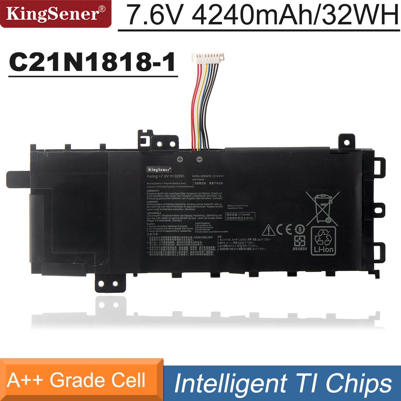 KingSener-7-6V-32WH-C21N1818-1-Laptop-Battery-For-ASUS-VivoBook-14-X412 ...