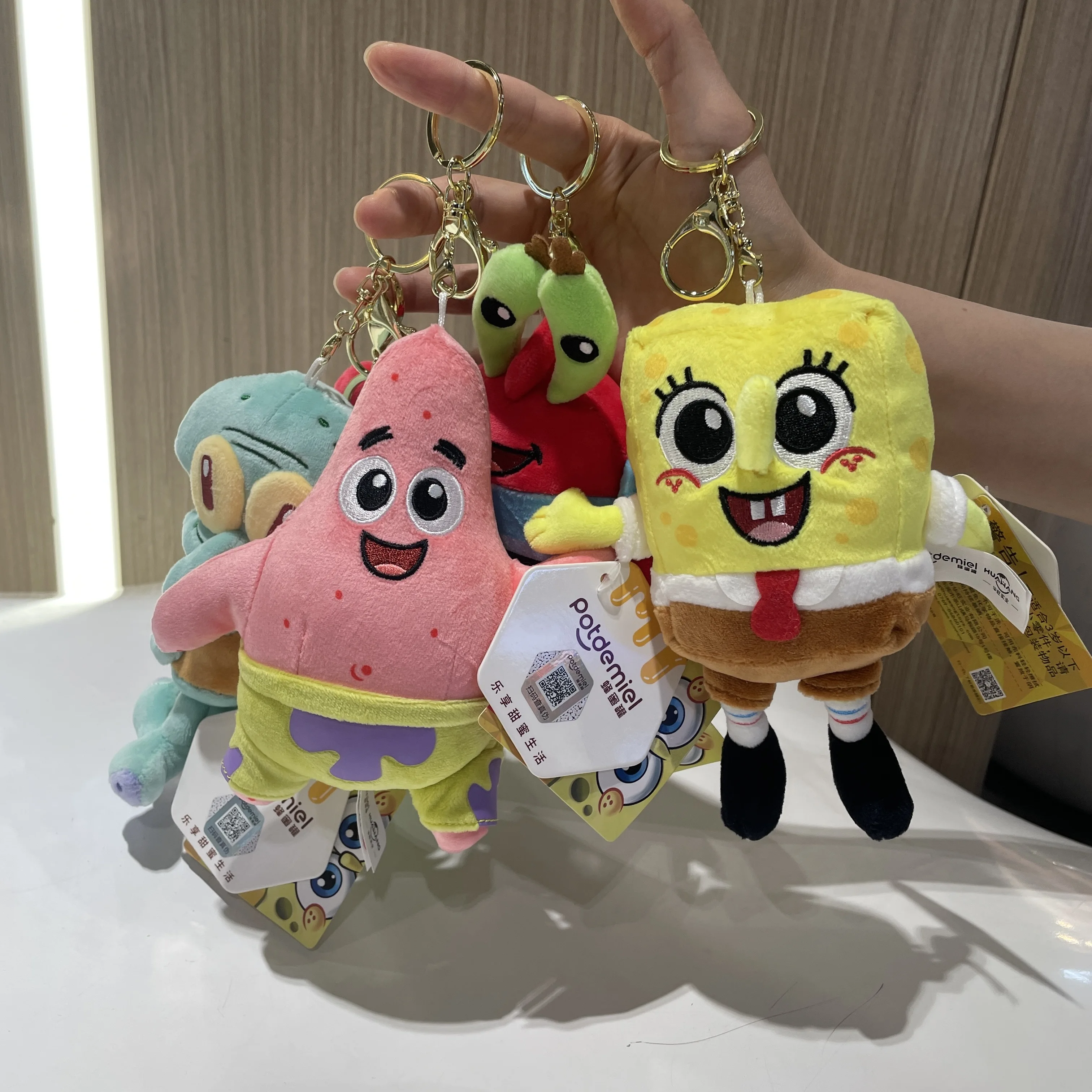 Pel-cia-recheado-brinquedo-pingente-Keychain-para-crian-as-Bob-Esponja ...
