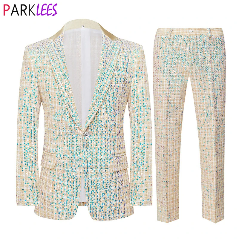 Stylish-Tweed-Sequins-2pcs-Suits-Set-Men-Stage-Prom-Singer-Glitter ...