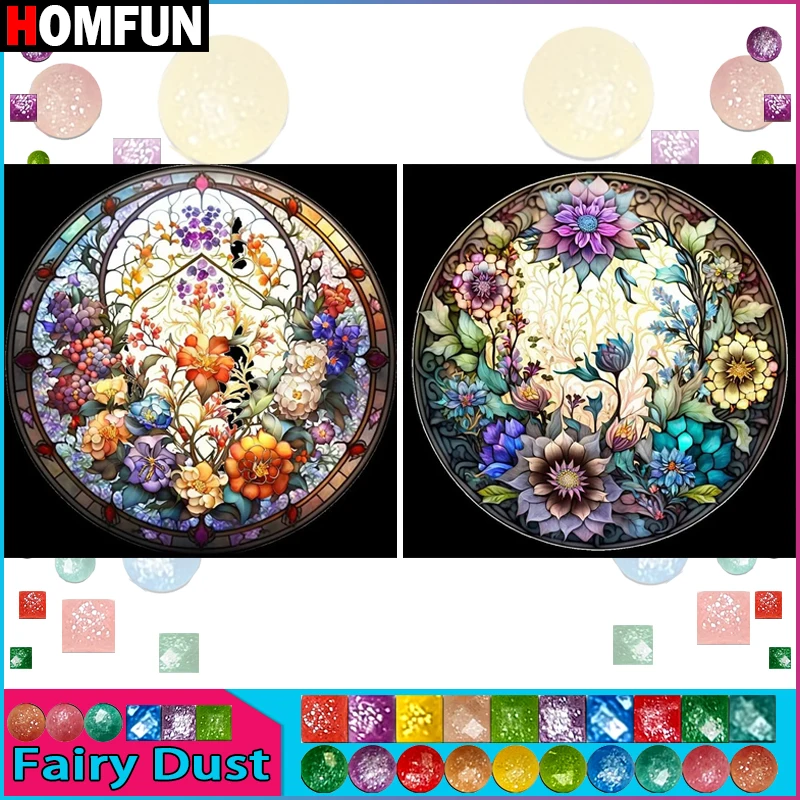 HOMFUN-Fairy-Dust-Diy-5d-Diamond-Painting-Scenery-Flower-Cross-Stitch ...