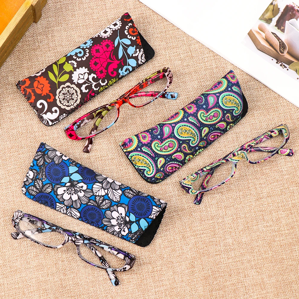 Fashion-Men-Women-Reading-Glasses-With-Pouch-Ultra-Light-Resin-Print ...