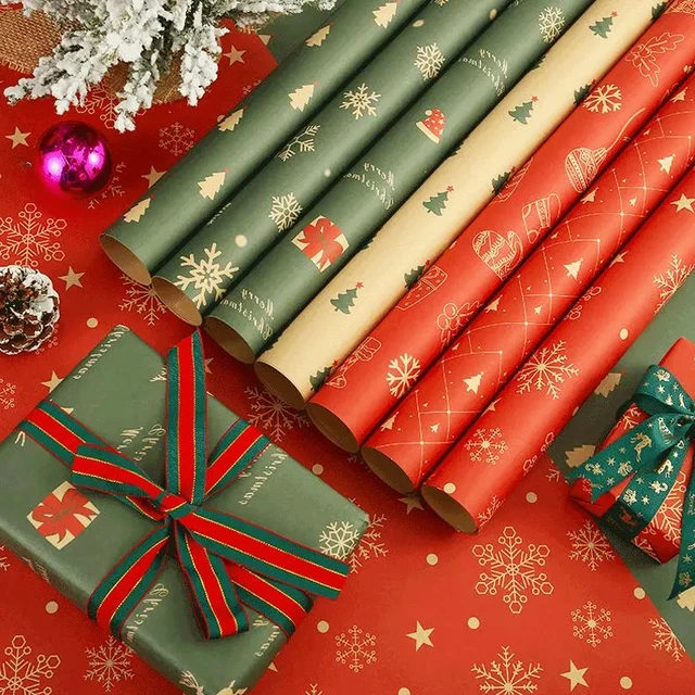 Red And Green Christmas Wrapping Paper