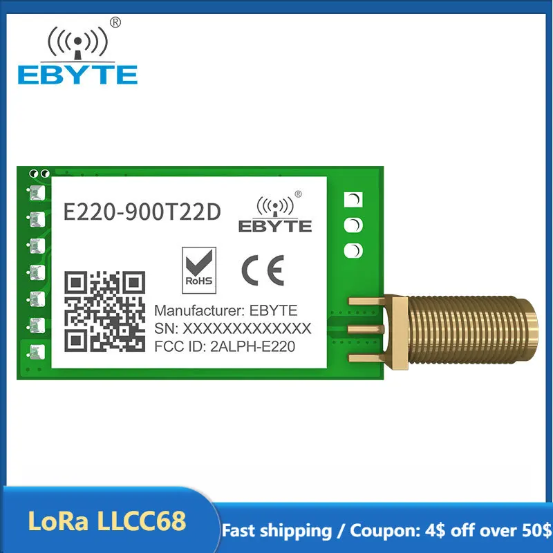 LoRa-LLCC68-868MHz-915MHz-Wireless-Module-22dBm-Long-Range-5km-EBYTE ...