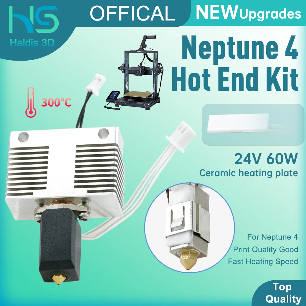 For ELEGOO Neptune 4 Pro Hotend Kit Upgraded High Speed Brass Nozzle ...