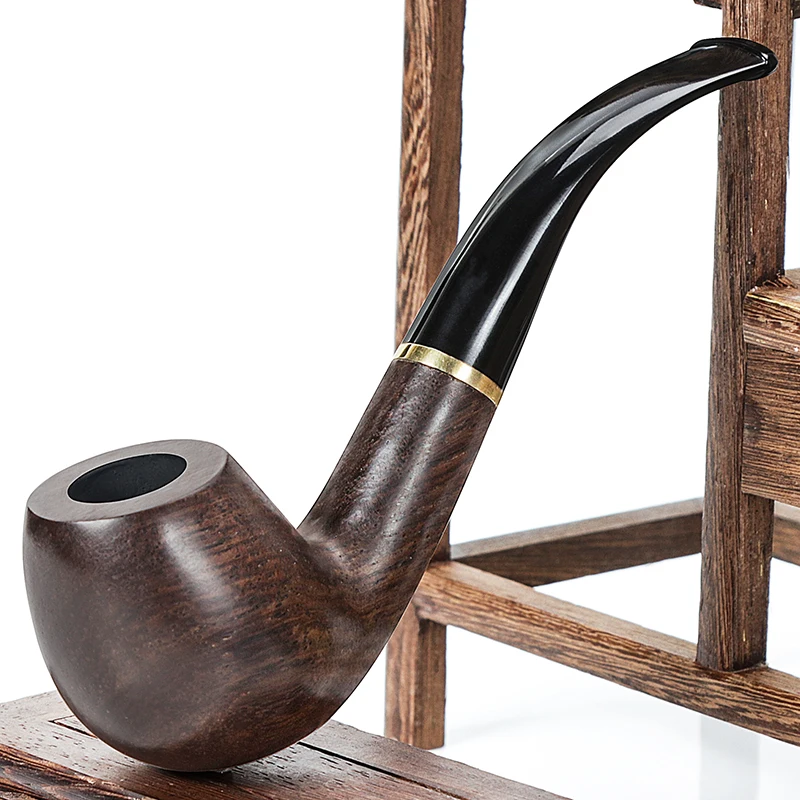 New-9MM-Filter-Solid-Wood-Dry-Pipe-Smoking-Craft-Brown-Ebony-Smooth ...