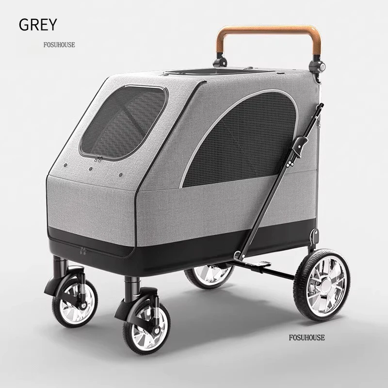 Japanese Portable Dog Stroller Pet Supplies Large Capacity Pet Stroller ...