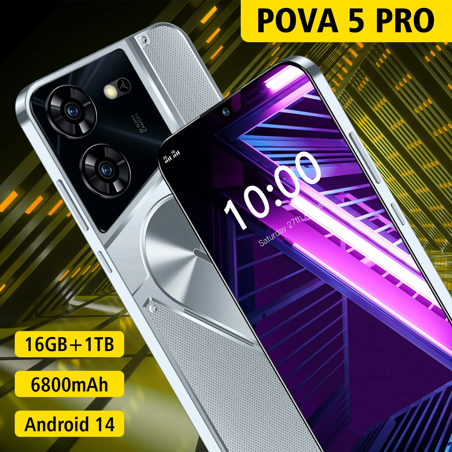 Cell-Phone-Pova-5-Pro-Smartphone-5G-Dual-Sim-Android-Original-7-3-HD ...