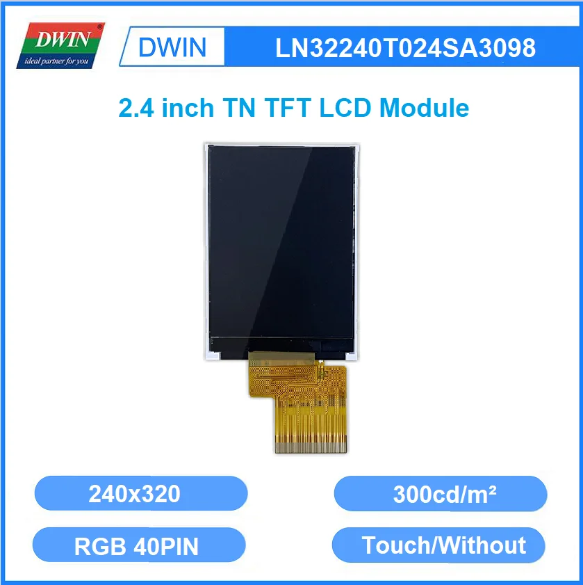 DWIN 2.4 Inch 240x320 RGB Interface ILI9341 Driver IC 300nit TN TFT LCD ...