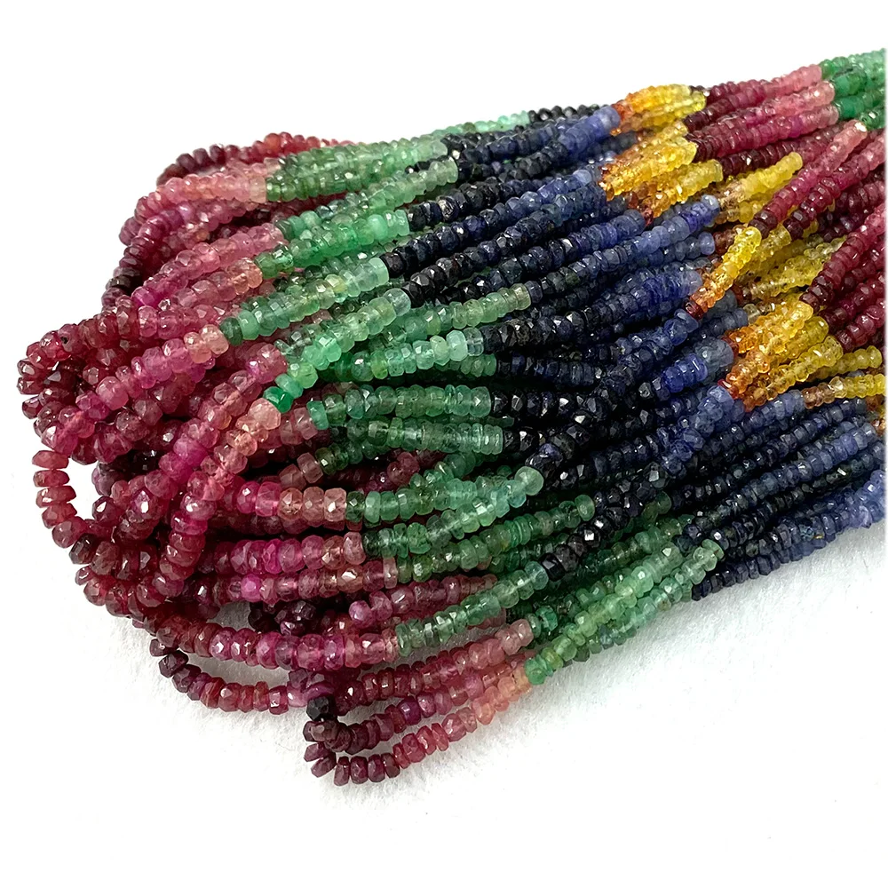 Veemake Esmeralda Facetada Rondelle Contas para Fazer Jóias, Rubi Azul ...