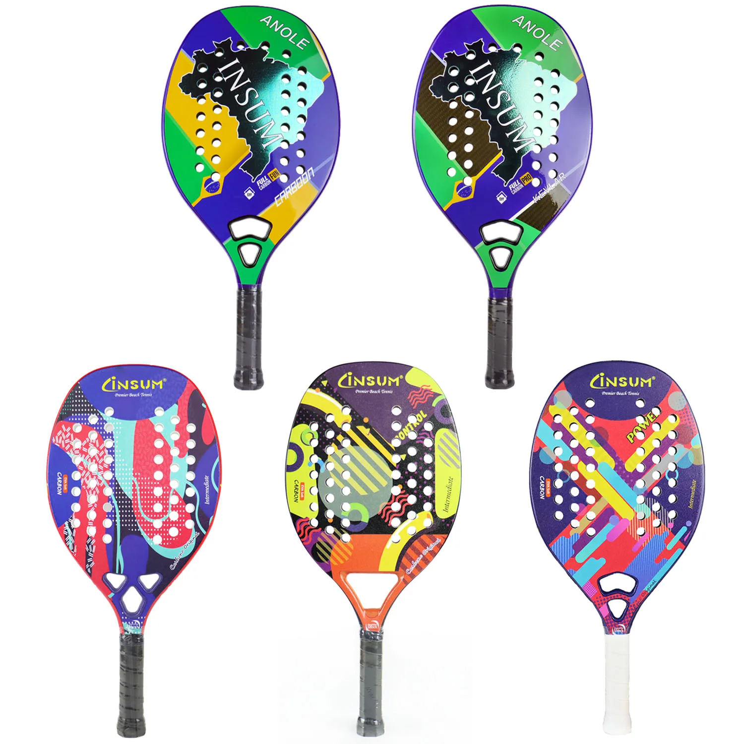 INSUM-Full-Carbon-Kevlar-Beach-Tennis-Racket-with-EVA-Soft-Memory-Foam ...