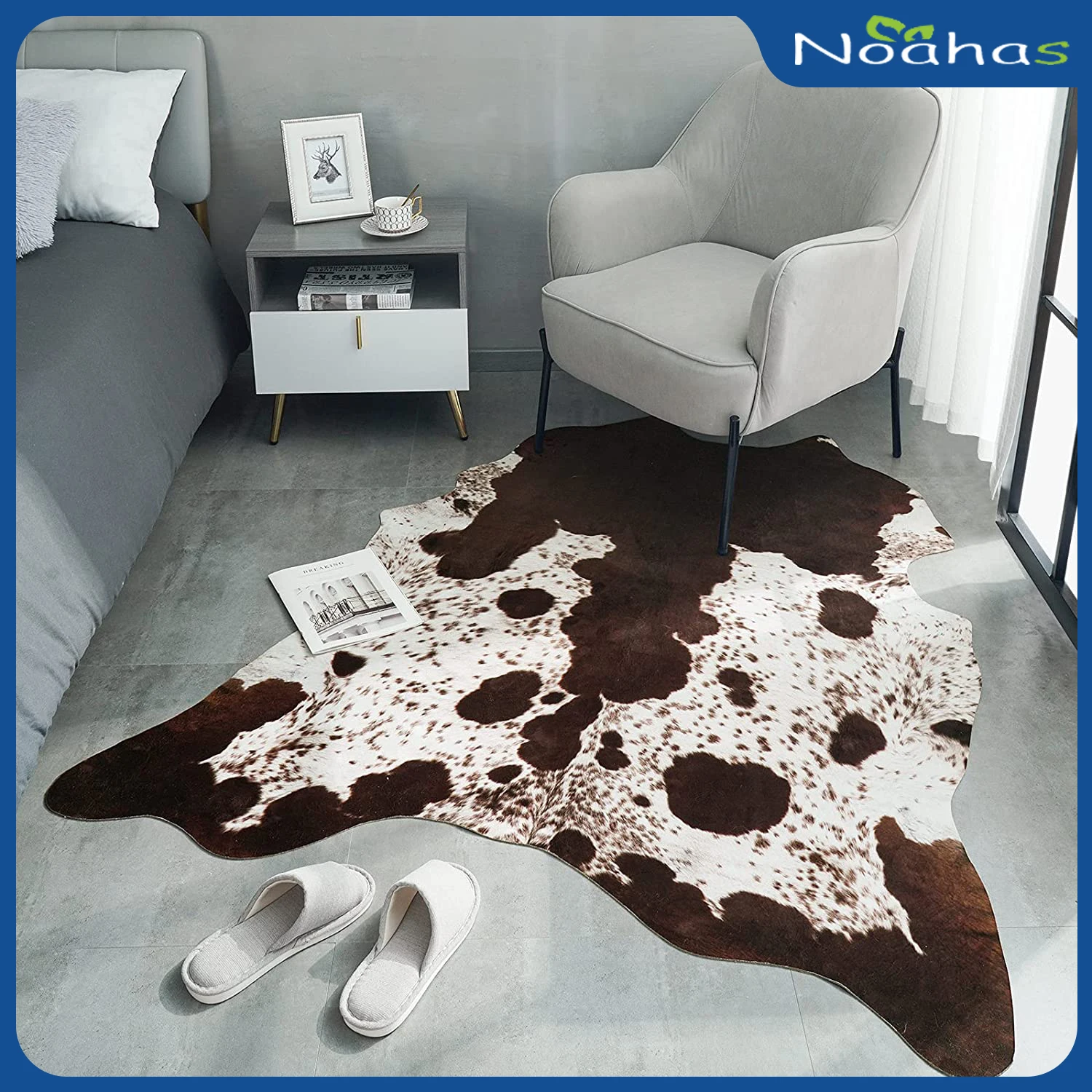NOAHAS-Faux-Cowhide-Rug-Carpet-Cute-Cow-Hide-Rug-for-Living-Room ...