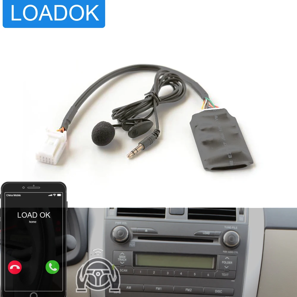 Kit de adaptador de manos libres para coche, Cable cambiador de CD con Bluetooth 5,0, AUX, para ...