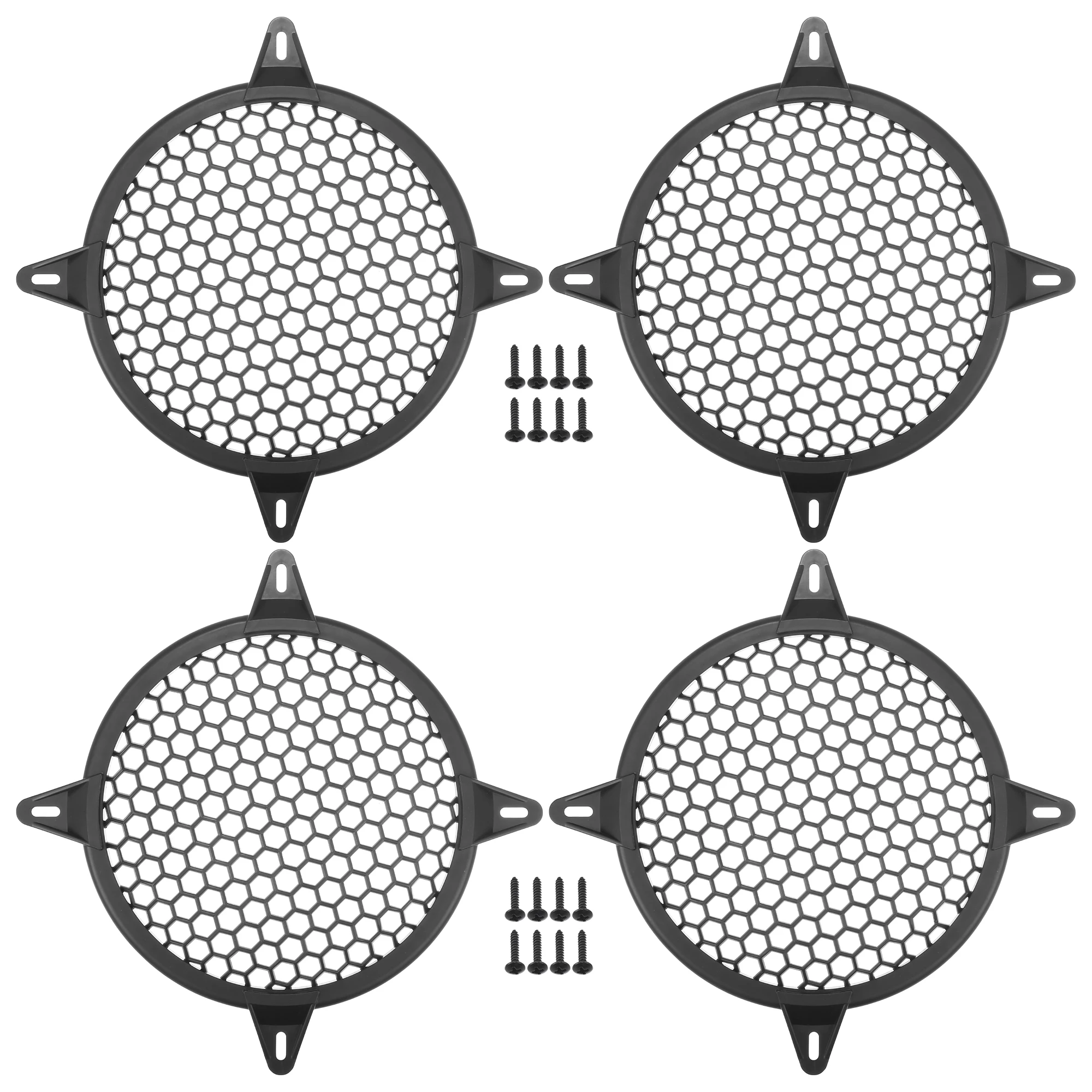 X-Autohaux-4pcs-Car-Speaker-Net-Cover-Mesh-4-6-8-10-inch-Plastic-Frame ...