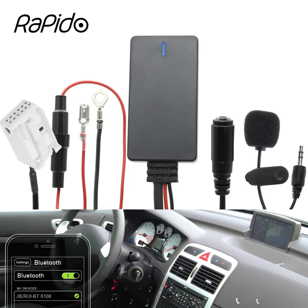 Car Radio Rd4 Bluetooth Module Music Aux Phone Call Handsfree Mic ...