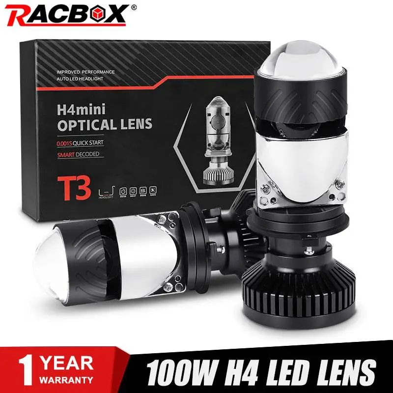 100W-H4-LED-Projector-Mini-Lens-T3-Headlight-Bulbs-Hi-Lo-Beam-Headlight ...
