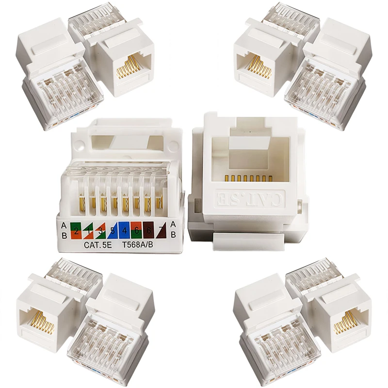 10/100 PCS Cat5e Tool-Less Keystone Jack Connector Adapter, Keystone ...