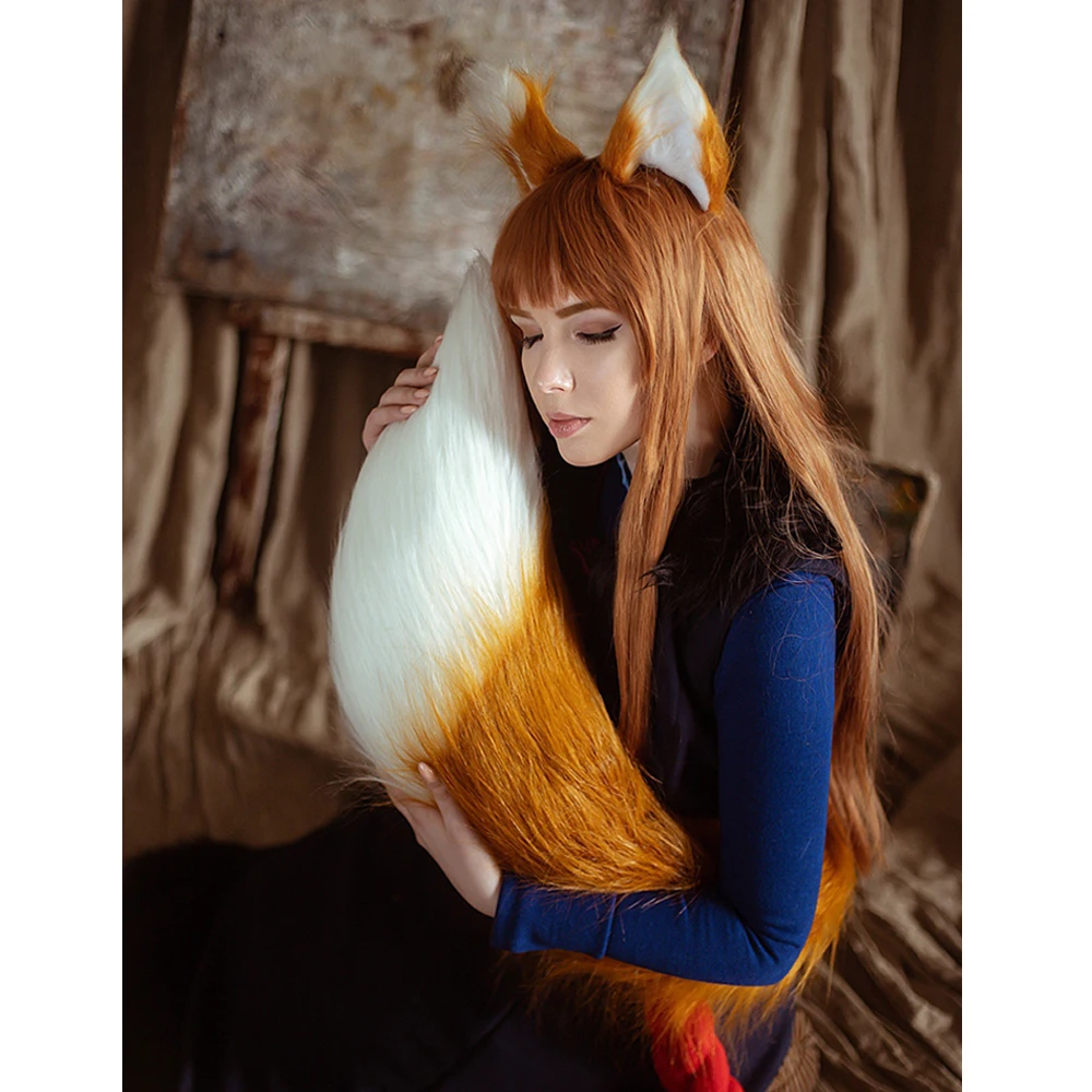 Animal-Plush-Fox-Ear-Headband-Tail-Suit-Cosplay-Lolita-Cat-Ears-Hairpin ...