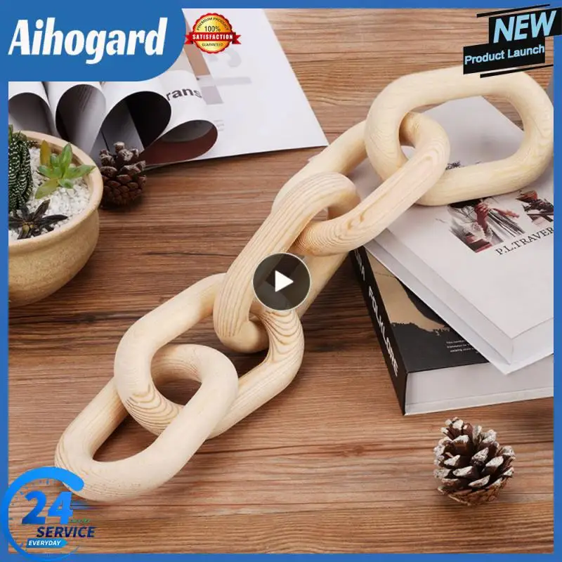 Boho-Style-Chain-Link-Wooden-Hand-Carved-5-Link-Chain-Art-Craft ...