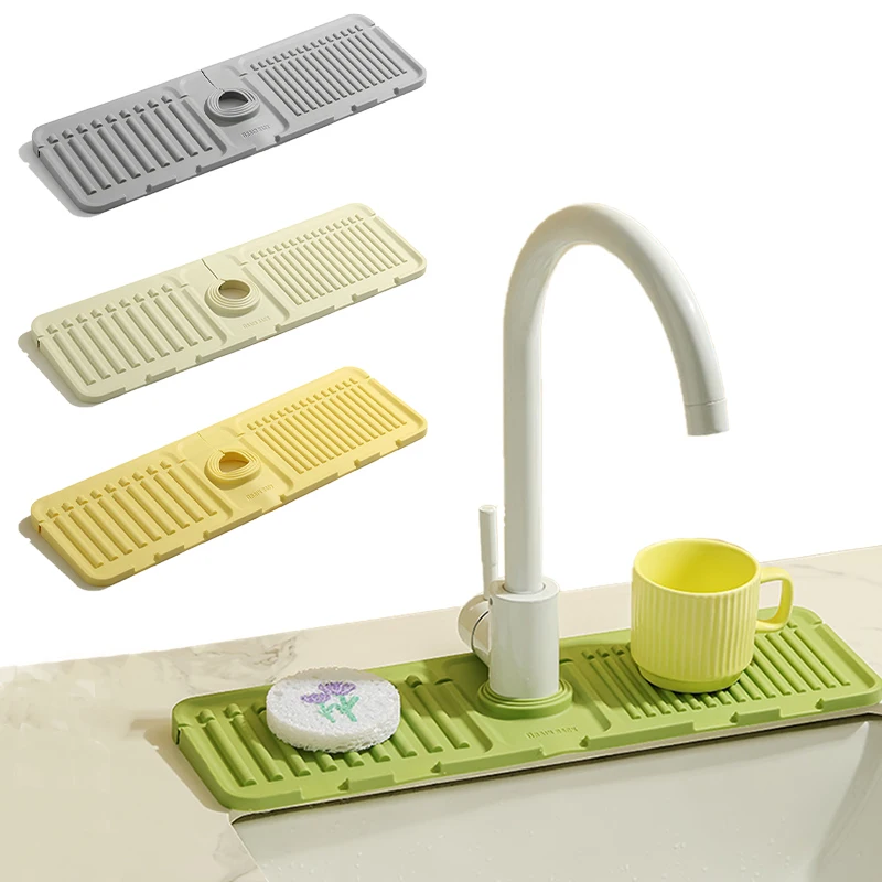 44-5-14cm-Kitchen-Silicone-Faucet-Mat-Slope-Faucet-Drain-Pad-Large-Sink ...