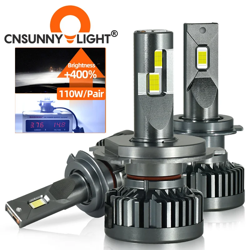 Rx7 H7 H4 H11 Turbo Led Headlight 9005 Hb3 9006 Hb4 110w 25000lm 6000k ...