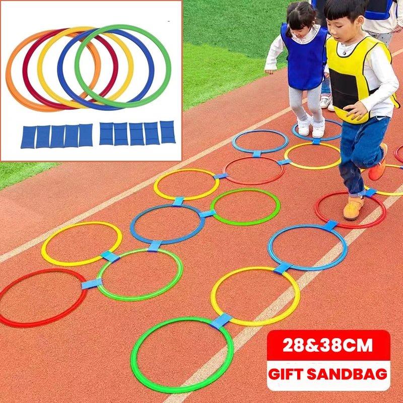 10 Pcs Hopscotch Ring Game Toys for Kids PE Teaching Aid Sport Toy ...