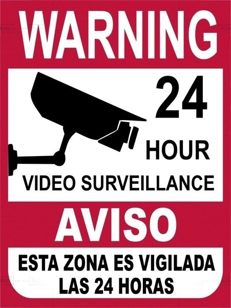 Video Surveillance Signs English And Spanish