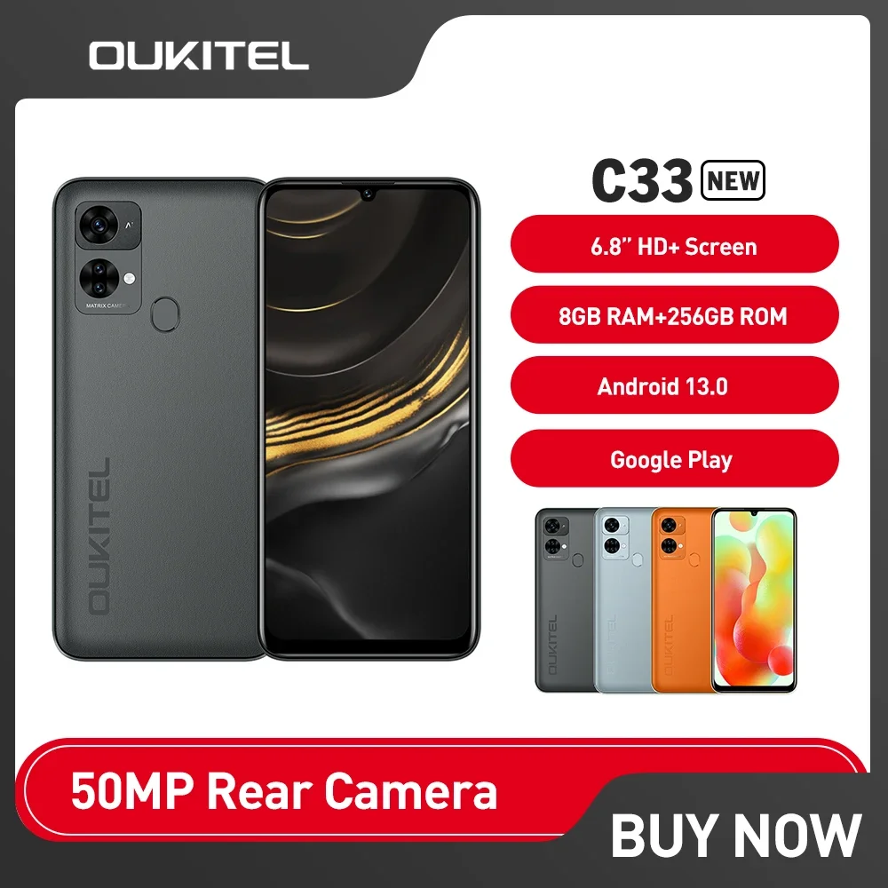 OUKITEL-C33-Smartphone-Android-13-8GB-RAM-256GB-ROM-6-8Inch-HD-Octa ...