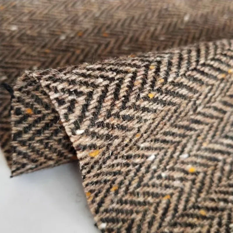 100% All Wool Single-sided Plaid Thousand Birds Herringbone Pattern ...