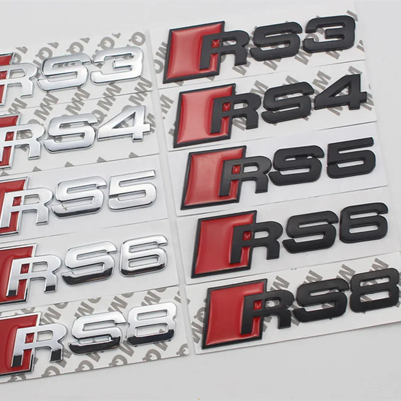 Metal-Car-Sticker-Badge-Emblem-for-Audi-RS3-RS4-RS5-RS6-RS8-Car-Styling ...