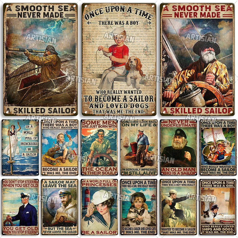 Artisian Sailor Metal Sign Ocean Tin Poster Sailing Decorative Plate ...