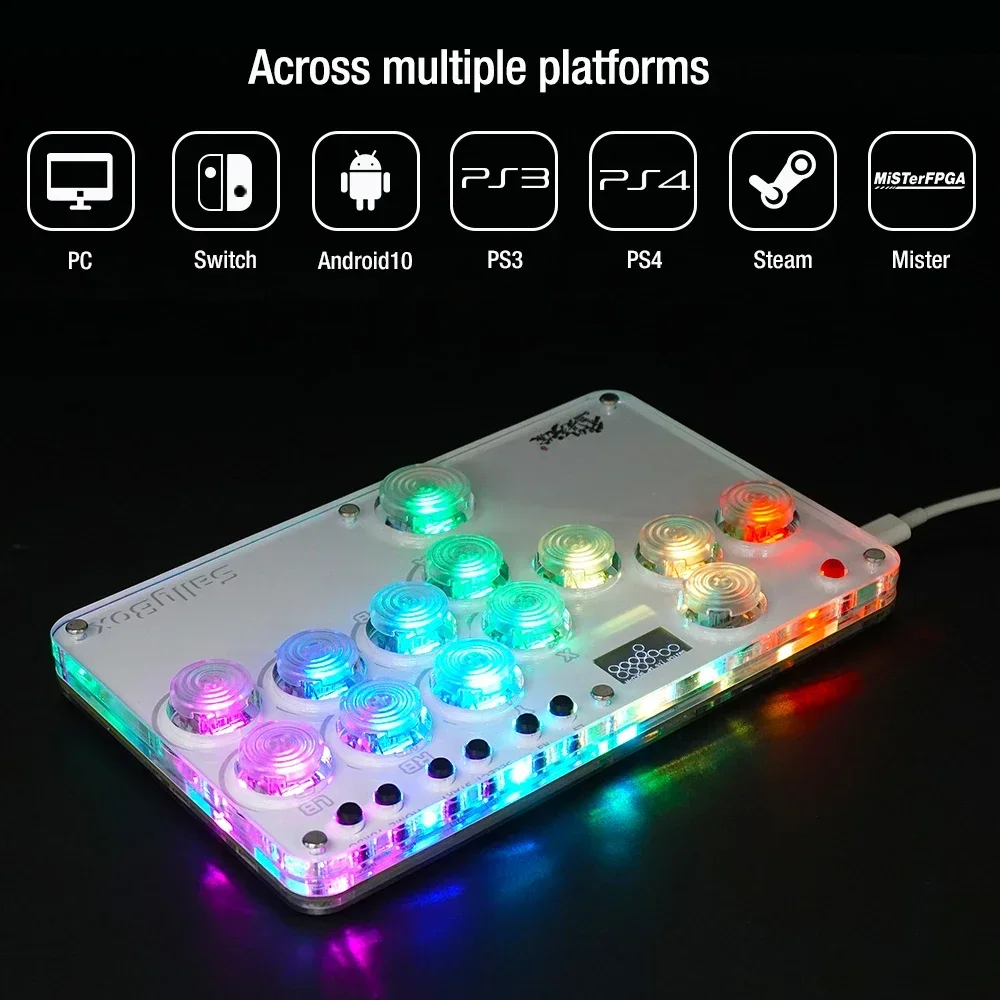 Mini-HitBox-WASD-SOCD-Fighting-Stick-SallyBox-LED-Light-Controller-Game ...