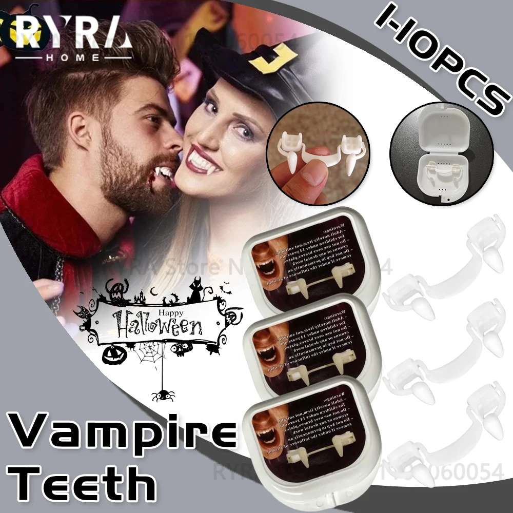 Halloween-Fake-Teeth-Cosplay-Vampire-Fangs-Retractable-Teeth-Dress ...