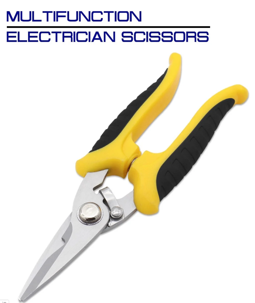 1PC-Stainless-Steel-Electrician-Scissors-Multifunction-Manually-Shears ...
