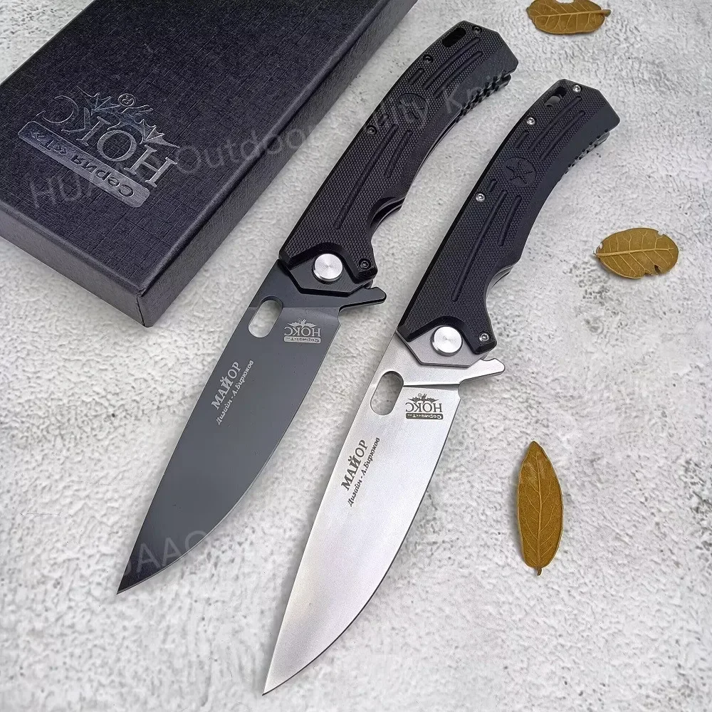 HOKC-Five-Star-Folding-Knife-D2-Blade-G10-Handle-Tactical-Knife-Outdoor ...