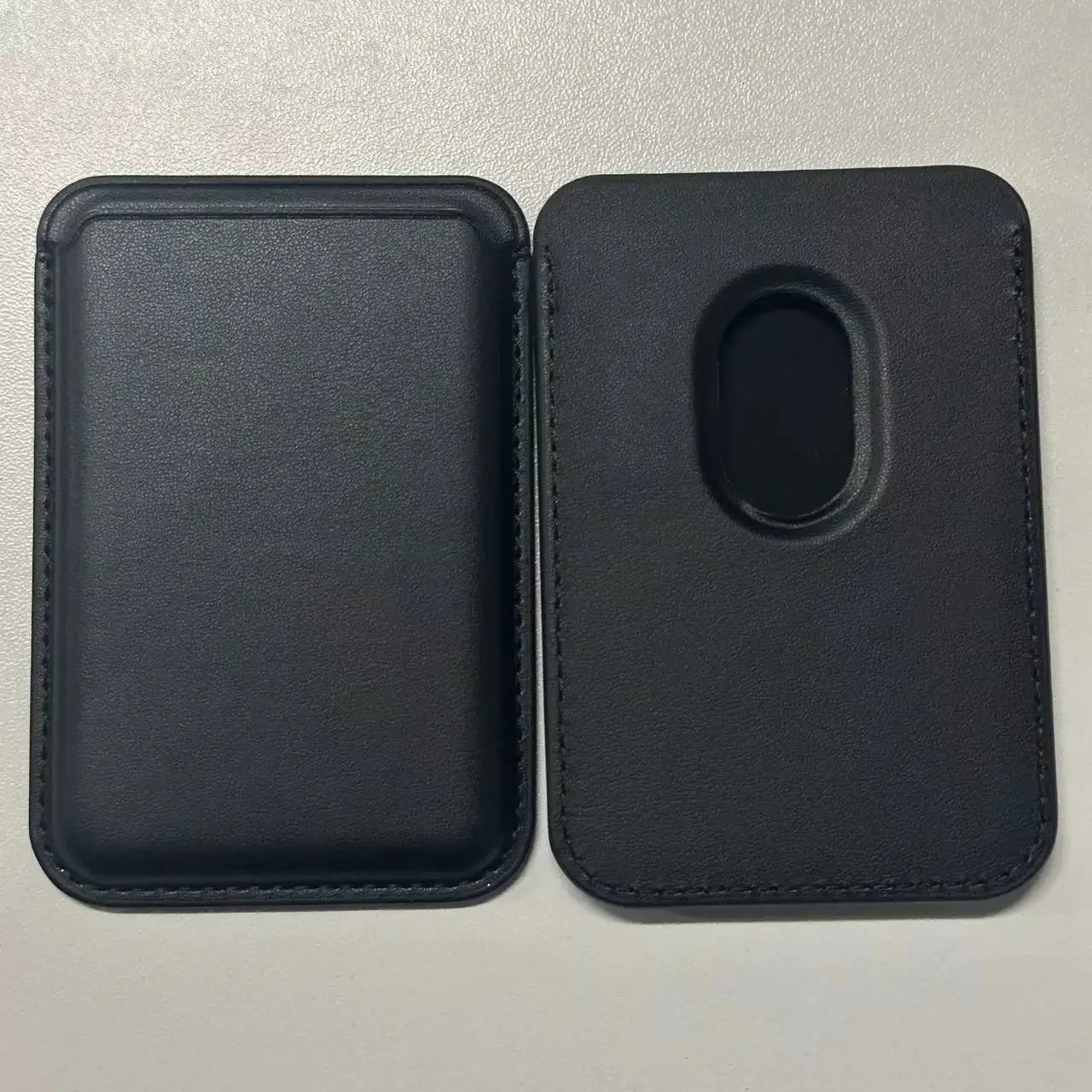 Double-Ring-Magnetic-Card-Holder-Leather-Back-Plate-Pu-Card-Case ...