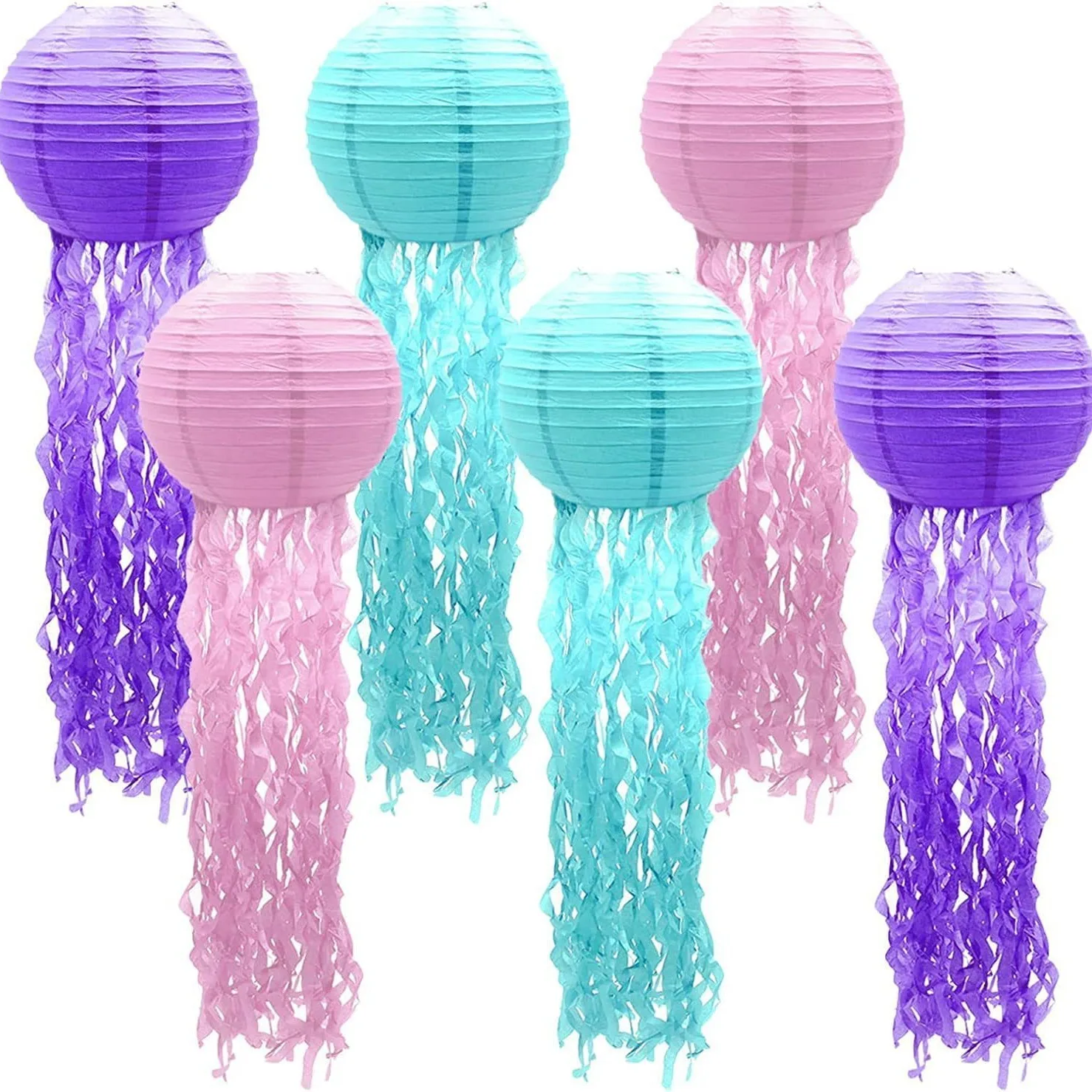Jellyfish-Paper-Lanterns-Under-The-Sea-Theme-Colorful-Jellyfish-Hanging ...