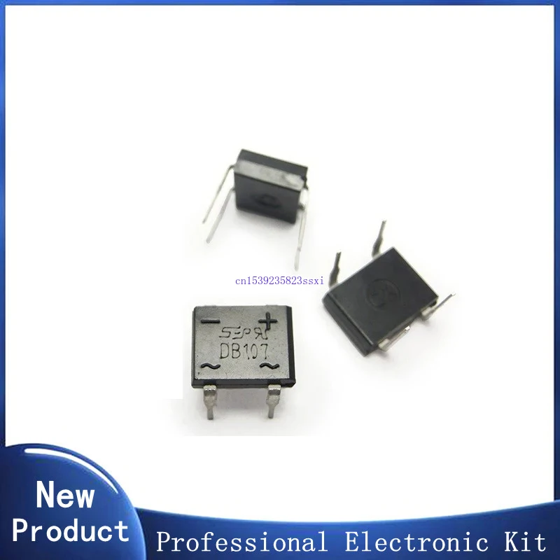 50PCS/lot DB107 DIP4 diode bridge retifica 1A 1000V Single Phases Diode ...