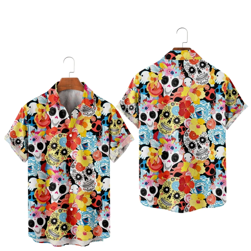 Kaus-Musim-Panas-2023-untuk-Pria-3d-Antik-Tengkorak-Horor-Cetak-Rocker ...